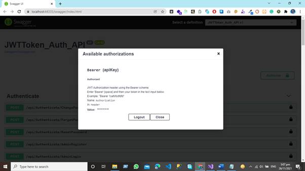 How To Add JWT Bearer Token Authorization Functionality In Swagger?